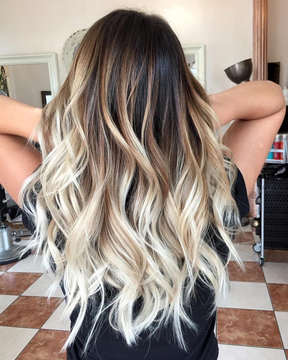 Contributo facilmente corsa degradè biondo freddo su capelli castani ...